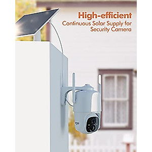 Dzees 5W Solar Panel for Security Camera, Continuous Power Supply for PTZ D3 Rechargeable Battery Security Camera, 9.8ft Charging Cable with Waterproof Silicone Plug, DC 5V Micro USB Port