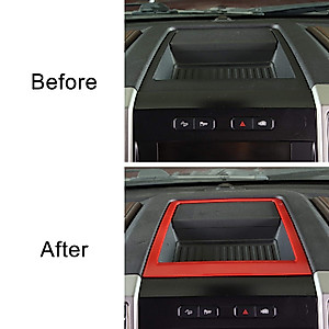 Voodonala for F150 Central Control Storage Compartment Bin Dashboard Frame Trim for 2015-2020 Ford F150 Interior Accessories, ABS Red