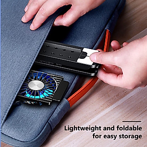 VIELANTRU Laptop Cooling Pad, Laptop Cooler with 4 Quiet Fans with RGB LEDs for Under 17 Inch Notebook Laptop Fan Cooling Pad with Adjustable Height and Type-C Port (Black)