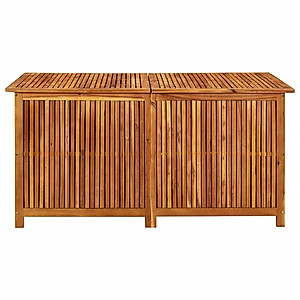 Outdoor Storage Box, Garden Deck Bin with Waterproof Liner, Patio Cushion Storage Cabinet, Garden Organizer for Patio, Lawn 59"x31.5"x29.5" Solid Acacia Wood