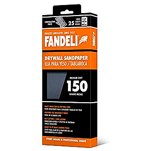 Fandeli | Multi-Purpose Sanding Paper | Grit 150 | 25 Sheets of 4-1/4'' x 11'' | Perfect for Sanding Drywall | Hand Sanding | Orbital Sanders