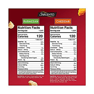 SARGENTO® 100% Cheese Crisps Variety Pack, Parmesan and Cheddar, 10 Snack Packs