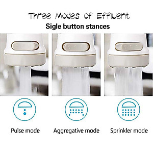 Kitchen Water Faucet Filter, 3 Modes Position Adjustable Sink Faucet Sprayer Head,High Water Flow Tap Water Head for Home Kitchen Bathroom,Booster Shower Water Saver