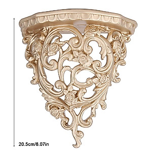 OKJHFD Floating Shelves Wall Hanging Shelves Storage Racks European Style Installation Baroque Style Hollow Decoration Shelves Unique Art Elements Home Living Room Decorations