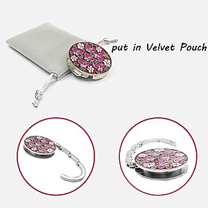 KEBOOT Purse Hook for Table, Bling Rhinestone Purse Holder for Table Desk, Handbag Storage Folding Decor Table Hook, Women's Bag Handbag Hanger Holder 3pcs Flowers and Butterflies