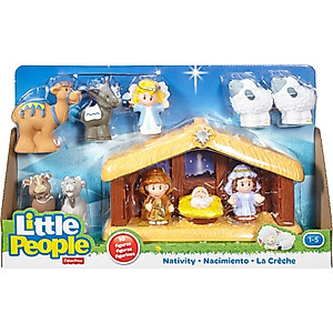 Fisher-Price Little People Toddler Toy Nativity Christmas Playset, Stable with 10 Figures for Preschool Pretend Play Kids Ages 1+ Years