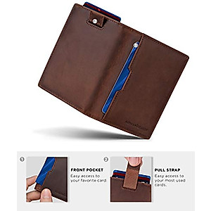 SERMAN BRANDS - Wallets for Men Slim Mens leather RFID Blocking Minimalist Card Front Pocket Bifold Travel Thin (Texas Brown 5.0)