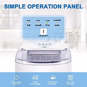 Countertop Ice Maker Machine Portable Ice Maker 35Lbs/24H 9pcs Ice Cubes Ready in 5-8 Mins, Portable Ice Maker for Home/Kitchen/Party