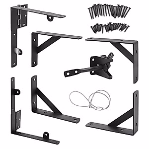 LANMIERT Fence Gate Kit, Anti Sag Gate Kit for Wooden Fence; Heavy Duty Gate Kit with Gate Latch; Gate Hardware for Wooden Gate Fence, Driveway Gates, Shed Doors, Corral Gates, Wood Windows