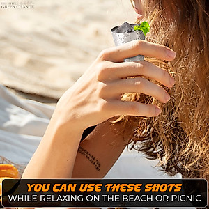 30 ml Stainless Steel Shot Glasses Drinking Vessel - 15 Pcs Outdoor Camping Travel Coffee Tea Cup, Silver Cup - Unbreakable Metal Shooters for Whiskey Tequila Liquor Great Barware Gift