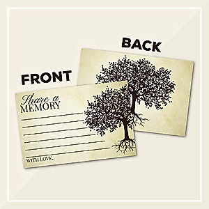 Deluxe Share A Memory Card Celebration of Life, Funeral Memorial Rememberance Service, Condolence Book, Retirement, Tree of Life Guestbook Alternative Pack of 40 4 x 6" Cards