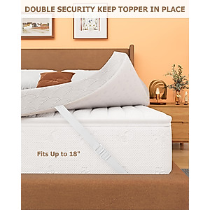 Zenzy 3" Full Waterproof Mattress Topper Cover, [100% Waterproof] [Ultra-Soft] Cover for Mattress Topper, Washable & with Adjustable Straps, Oeko-TEX Certified [Only Cover]- Dark Gray