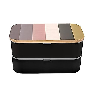 A Warm And Rustic Colour Scheme Adult Lunch Box, Bento Box, With Cutlery Set Of 3, 2 Compartments, Rectangular, Lunch Box For Adults