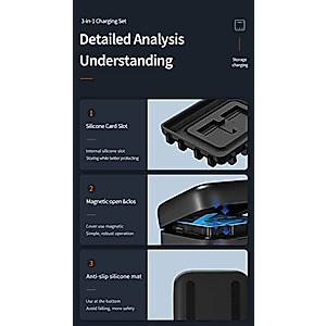 REYGEAK Battery Charger for GoPro Hero 11/10/9 Black, Portable Charger 3-Channel Battery Charging Storage 3 Pack Rechargeable Hero 9/10/11 Batteries (Charger)