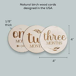First Landings Birch Milestone Cards - Birch Milestone Markers for Baby's First Year - Light Brown
