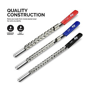 NEIKO 03968A Socket Holder and Socket Organizer Tray for Toolboxes with Lightweight and Heavy-Duty Socket Rails, 1/4-Inch, 3/8-Inch, and 1/2-Inch Drives, 3-Piece Socket Storage Set