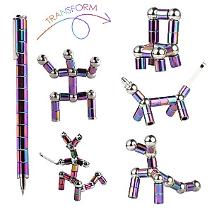 HKDGYHON Toy Pen, Decompression Magnetic Metal Pen, Multifunction Writing Magnet Ballpoint Pen, Gift for Kids or Friends (Colorful)