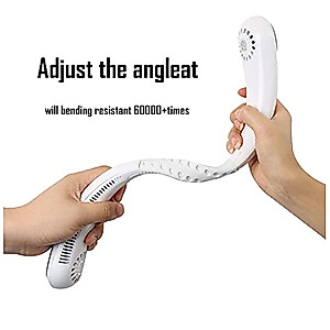 ErjeeNai Portable Neck Fan,Hanging Neck Bladeless Fan,USB Rechargeable Personal Fan,3 Speeds Silent 360° Cooling Tuyere Layout,Fast Charging and Long Battery Life,Keeping the Neck Cool at All Times