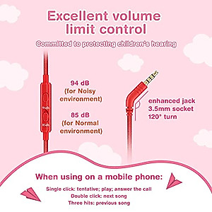 ELECDER i43 Kids Headphones with Microphone 85dB 94dB Volume Limited 3.5mm Jack Foldable Adjustable Wired On Ear Headphones for Children Girls Boys Teens Cellphones PC Kindle School Tablet Red/Yellow