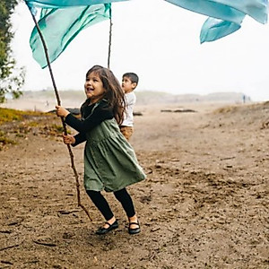 Avery & Ruth 100% Silk Scarves for Kids and Toddlers, Sensory Toys | Bright Square Scarves, Montessori Waldorf Toys Imaginative Pretend Play 90 x 90