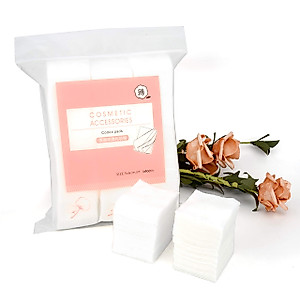 1000PCS Ultra Thin Makeup Remover Cotton Pads Perfect for Face Lips Eyes Nails Polish Makeup Remover Cleansing and Daily Skin Care, Square, Lint