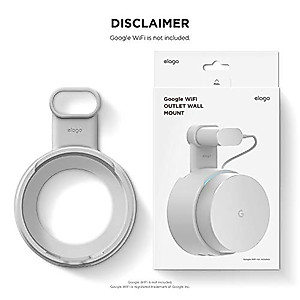 elago Google WiFi Wall Mount - Easy to Install/Move, No Screws Needed, Cable Management, Space Saving (Light Grey)