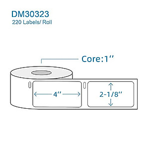 Labelebal 12 Rolls 2-1/8" x 4"(54mm x 101mm) Direct Thermal Labels Compatible with DYMO 30323 Shipping Replacement Labels Compatible for DYMO LabelWriter Printer (220 Labels/Roll)