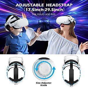 Battery Head Strap for Quest 2 - YOGES Rechargable Adjustable Headstrap to Extend Playtime and Comfort for VR Headset, Super Soft Foam and Skin-Friendly PU Quest 2 Accessories, White