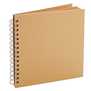 80 Pages Hardcover Kraft Scrapbook Albums, Blank DIY Journal for Scrapbooking (8x8 Inches)