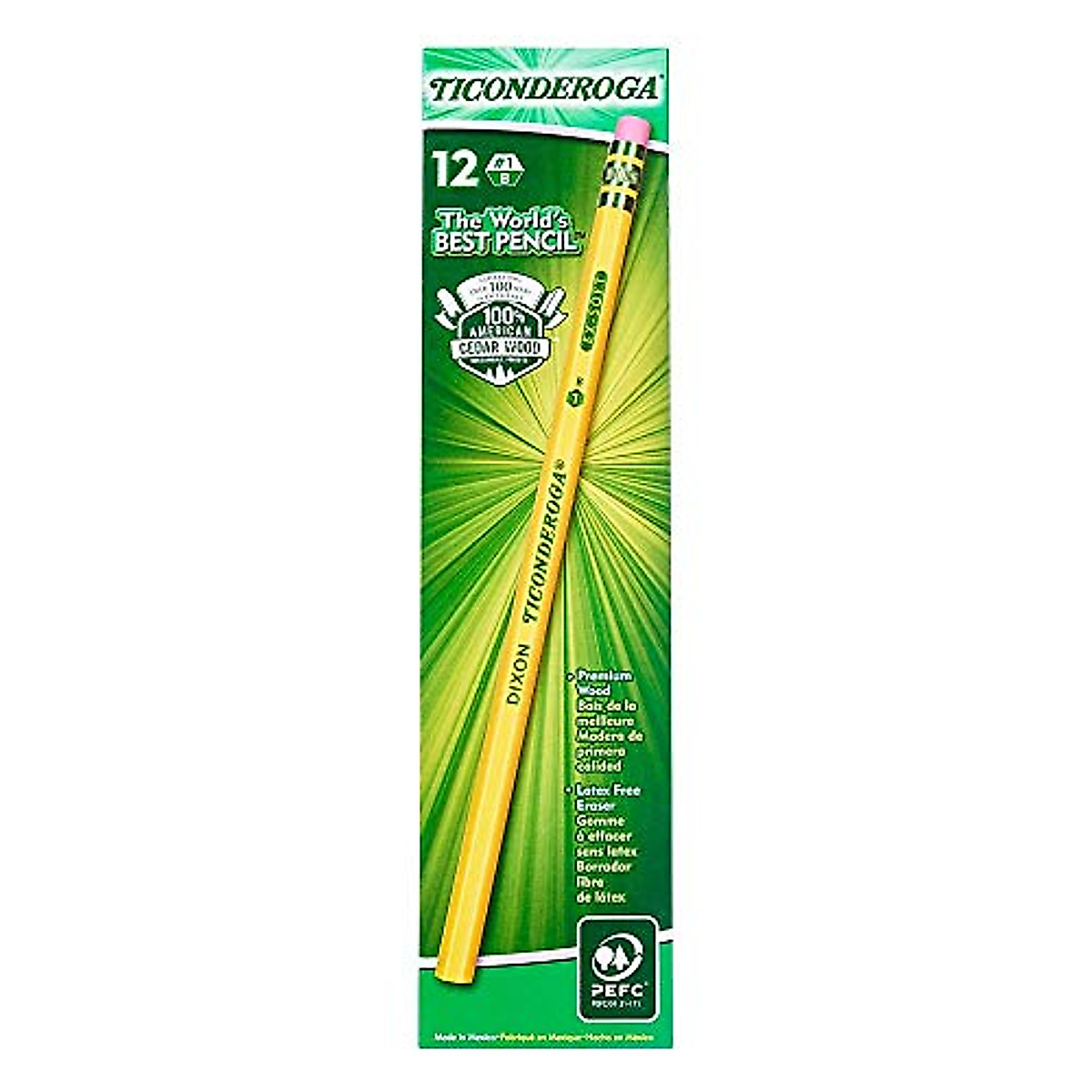 Ticonderoga Yellow Pencil, No.1 Extra Soft Lead, Dozen DIX13881
