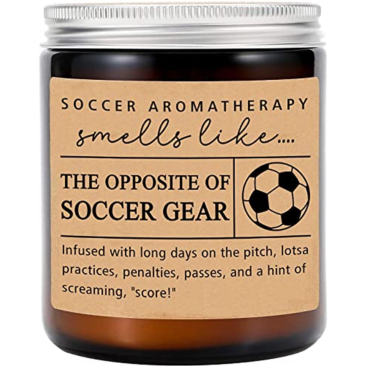 HTDesigns Soccer Gift - Soccer Candle - Soccer Player Gift - Soccer Player Candle - Gift for Soccer Player - Smells Like The Opposite of Soccer Gear, 8oz