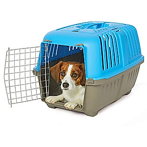 MidWest Homes for Pets Spree Travel Pet Carrier, Dog Carrier Features Easy Assembly and Not The Tedious Nut & Bolt Assembly of Competitors, Blue, 24-Inch Small Dog Breeds (1424SPB)