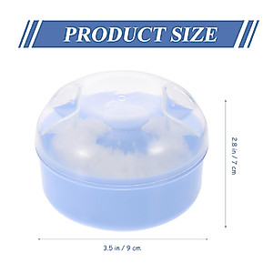 EXCEART Empty Body Powder Container Powder Puff Box Puff Sponge Case for Baby Infant Newborn Home and Travel (Blue)