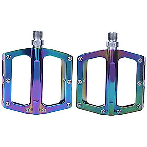 EVTSCAN 1 Pair Colorful Bicycle Pedals, Aluminum Alloy Universal Bike Pedals Replacement Compatible with Most MTB and Road Bicycle