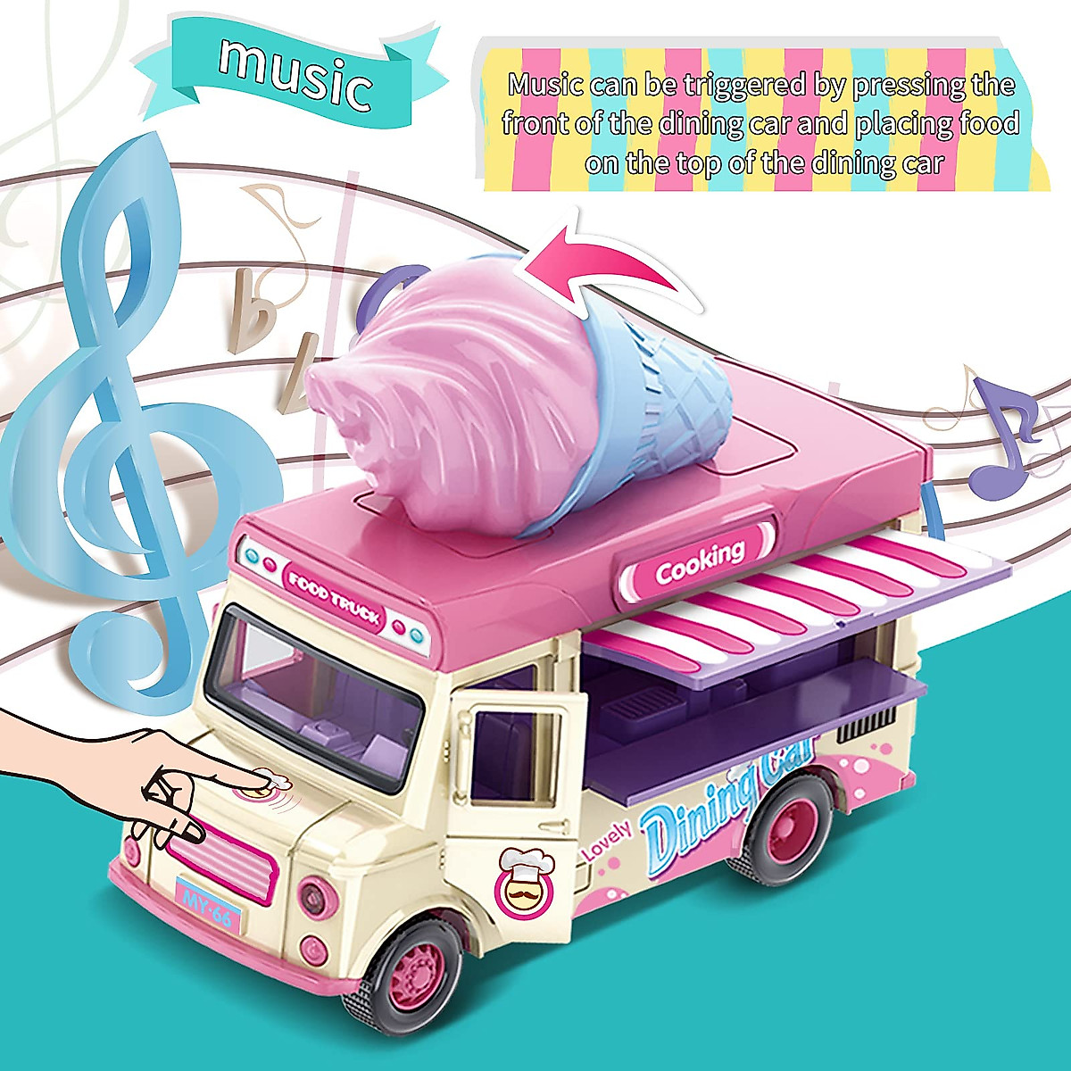 Liphontcta Toy Cars,Creative Decorative Models of Car Food Trucks Garden Sculpture Outdoor Decoration