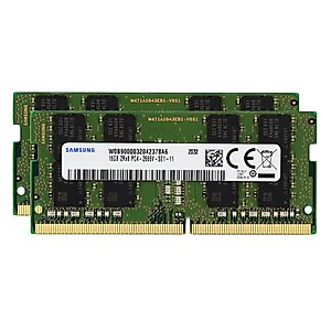 Factory Original 32GB (2x16GB) Compatible for Dell Alienware G-Series Inspiron Latitude Precision Vostro & XPS Laptop Notebook Memory RAM Upgrade DDR4 2666MHz PC4-21300 SODIMM 2Rx8 CL19 1.2v Adamanta