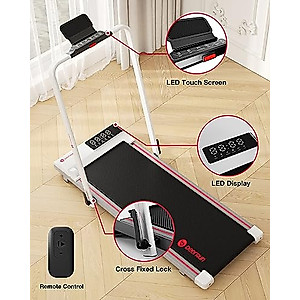 DeerRun Under Desk Treadmills for Home - Walking Pad - 2 in 1 Foldable Walking Treadmill - Portable Desk Treadmill for Small Space - Mini Folding Running Machine for Home Clearance