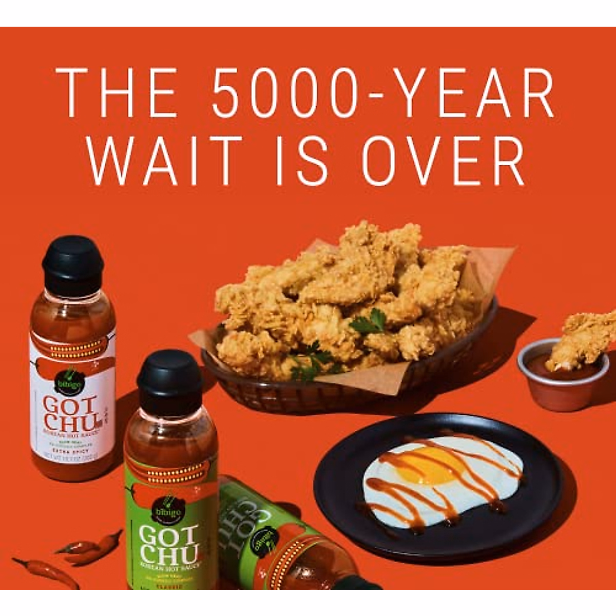 bibigo GOTCHU - Classic Korean Hot Sauce, Made with Gochujang Fermented pepper paste, Low Heat Sweet-Spicy-Savory-Earthy Flavor [10.7 Oz Squeeze Bottle]