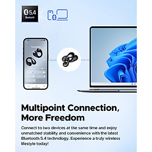 SoundPEATS PearlClip Pro Ear Ultra Open Ear Earbuds Wireless Headphones Bluetooth 5.4 Earphones Clip On Ear Buds with Mic, IPX5 Waterproof, 24 Hrs Play for Running Cycling Fitness