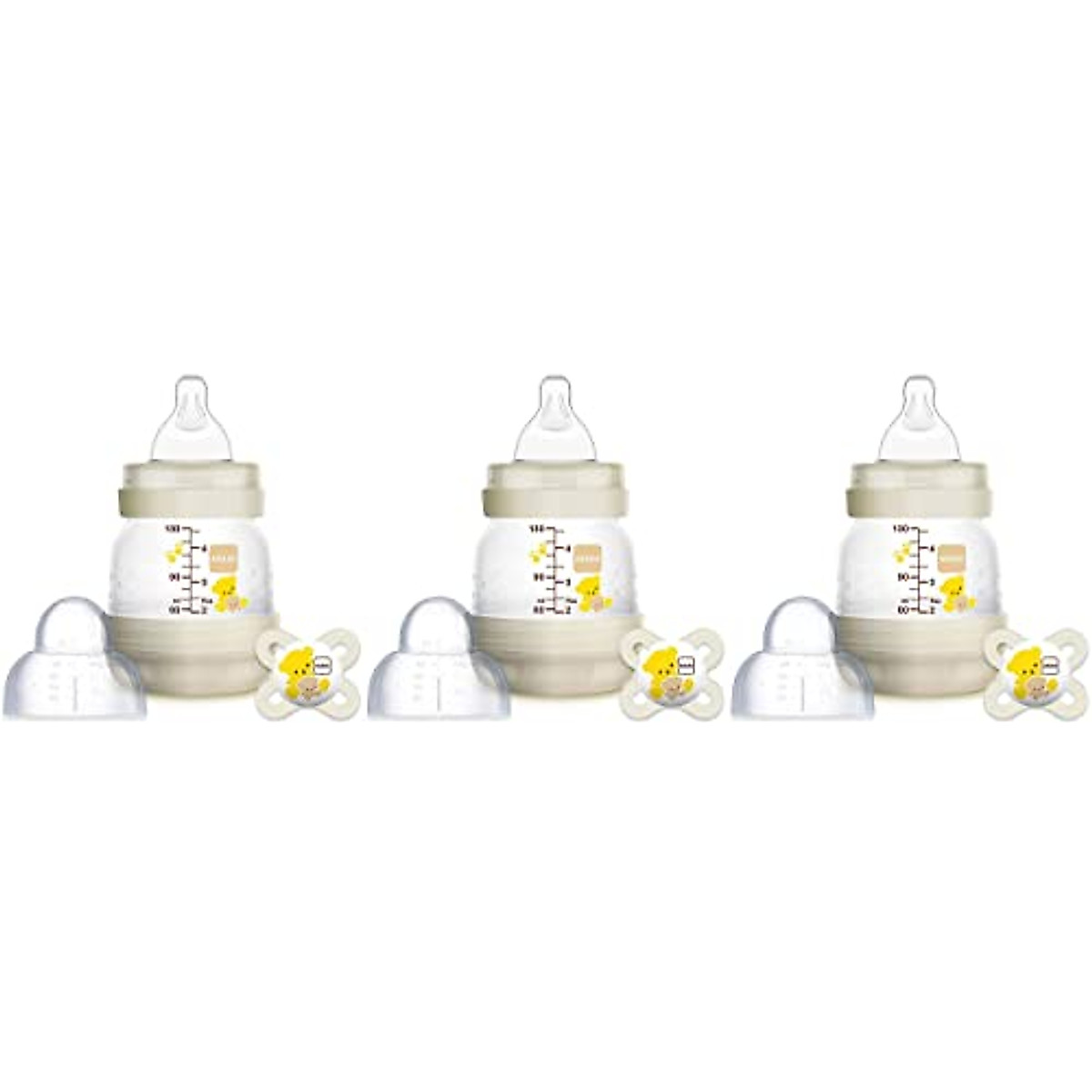 Newborn Easy Start Anti-Colic 4.5-Ounce Bottle with Pacifier Set, Teddy Bear, 0-2 Months, 3 Pack
