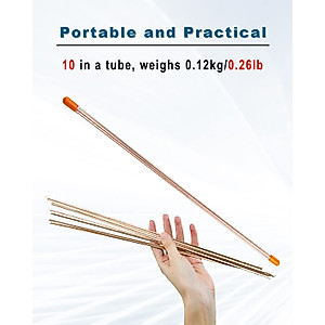 10 Rods Copper Brazing Rod 15.7", Low Temperature Welding Rod, Welding Consumables with Good Liquidity for Welding Refrigerator, Air Conditioner Copper Pipes, Copper Products… B09C3S9KRG