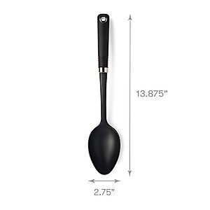 Cooking Light Spoon, Non-Stick Cookware Heat Resistant Kitchen Gadget, Dishwasher Safe Serving, Black