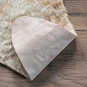 nuLOOM Marcia Machine Washable Faux Cowhide Area Rug, Shaped 5x7, Off-White