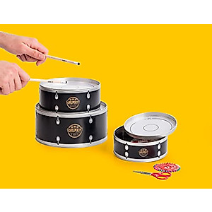 Suck UK Drum Kit Cookie Tins | Cake Container Drums | Nesting Food Storage Containers | Stackable Cake Boxes & Kitchen Accessories | Drummer Gifts & Gifts For Music Lovers | Rocker Cake Storage Tins