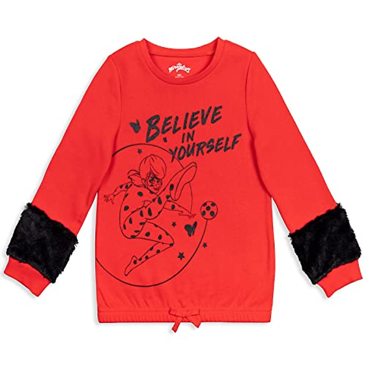 Miraculous Ladybug Little Girls Fleece Pullover Sweatshirt & Leggings Set Red/Black 7-8