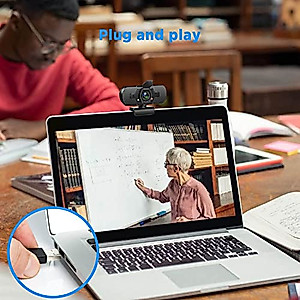 Maylibet Webcam with Microphone/Privacy Cover, External 1080P Wide Angle Streaming HD Web Camera for Desktop Computer Laptop PC Monitor