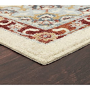Maples Rugs Stina Vintage Medallion Kitchen Rugs Non Skid Accent Area Carpet [Made in USA], Blue/Red, 2'6" x 3'10"