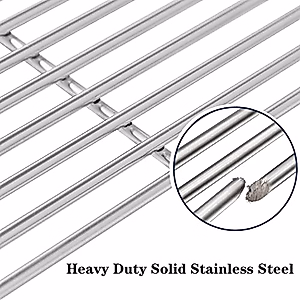Shengyongh SSBG179A (4-Pack) 304 Stainless Steel Cooking Grid Grates and Heat Plates and Cast Iron Burner Replacement Parts Kit for Master Forge BG179A, BG179AO Grill Parts