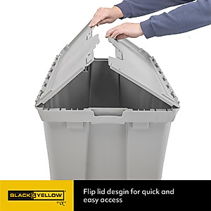 CX 26-Gallon Heavy Duty Tough Storage Container with Flip Lid, (15.3”H x 19.2”W x 28.4”D), Weather-Resistant Design and Stackable Organization Tote [3 Pack]