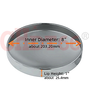 CHDT66 Semi Truck Hub Cap Cover - 8'' Inside Diameter Dome Rear Wheel Hub Cap Cover Kit - Chrome Metal - for Drive Axle Wheel Universal Fit - 2 Pc Pack, Lip: 1'', Silver